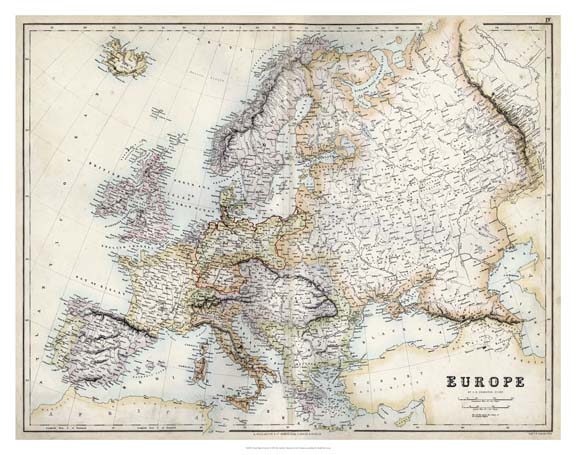 Pastel Map of Europe - Picture This Wall Art