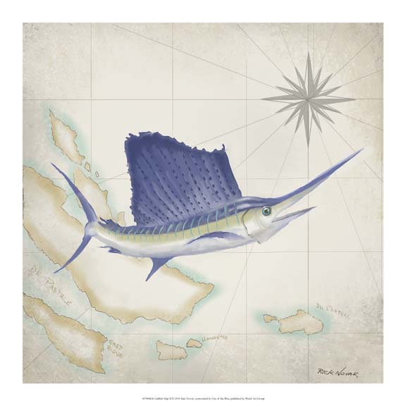 Sailfish Map II - Picture This Wall Art