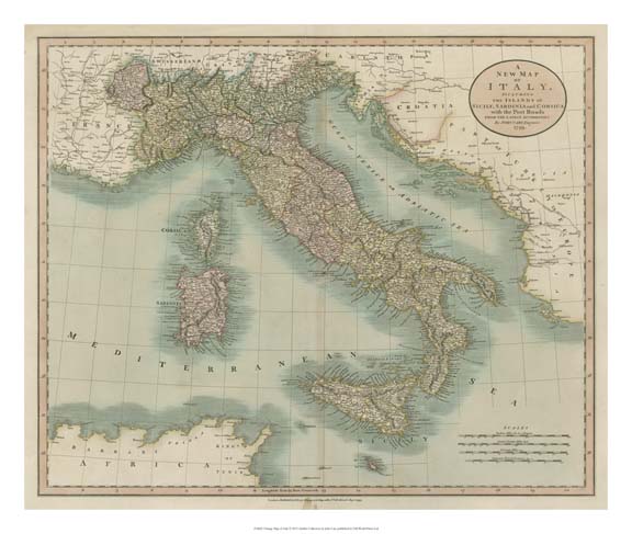 Vintage Map of Italy - Picture This Wall Art